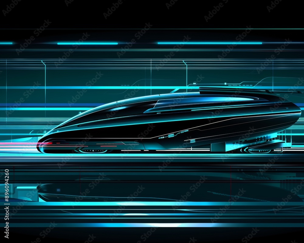 Futuristic ultrasonic train capsule with self driving system for fast ...