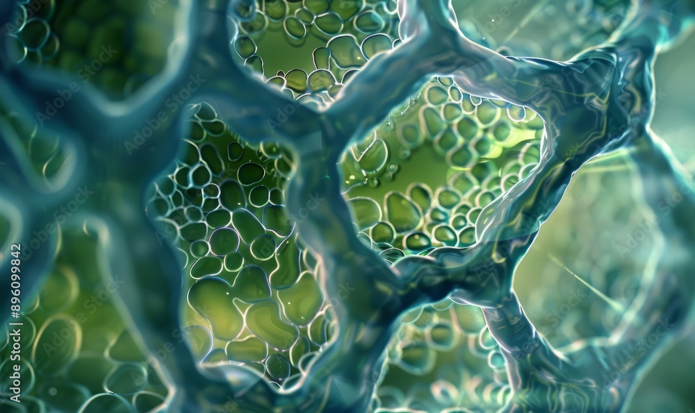 Microscopic view of plant stomata cells, revealing photosynthetic ...