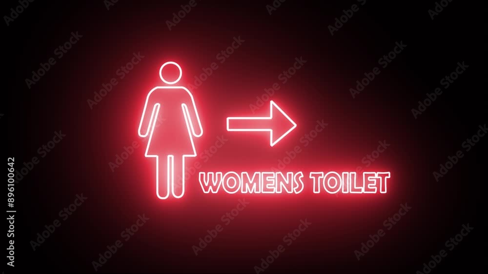 Toilet sign animation. neon sign design is perfect as a warning sign ...