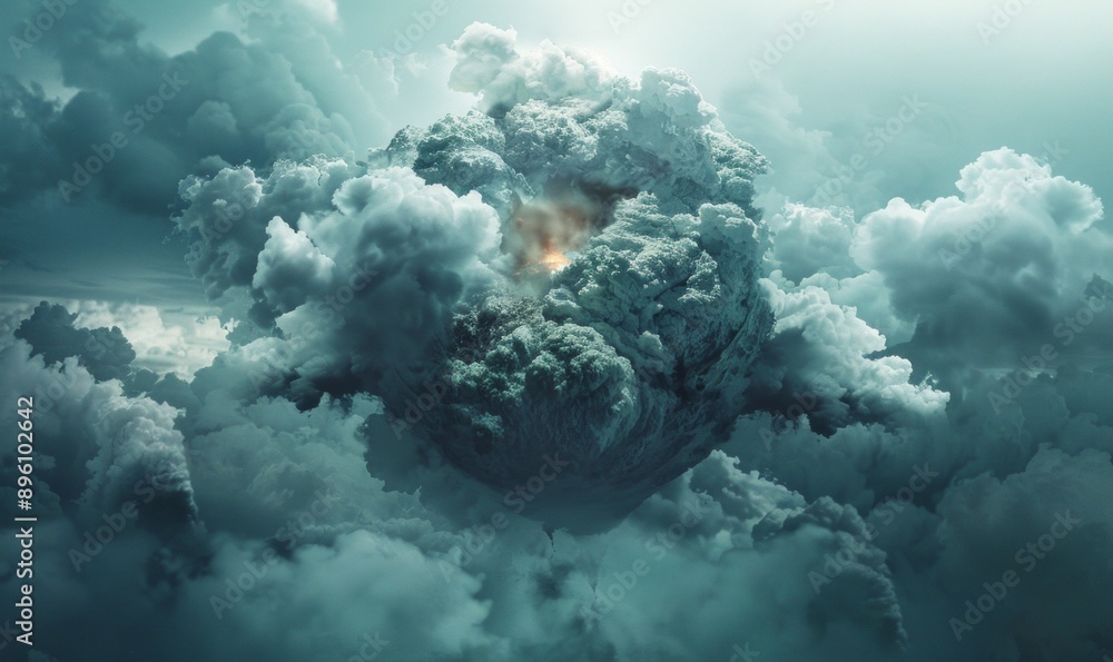 Toxic clouds enshroud the poisoned planet, a stark symbol of ...