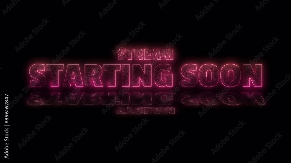 Stream starting soon neon text animation suitable for video live ...