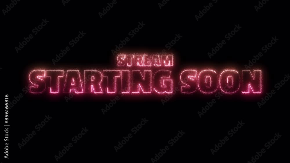 Stream starting soon neon text animation suitable for video live ...