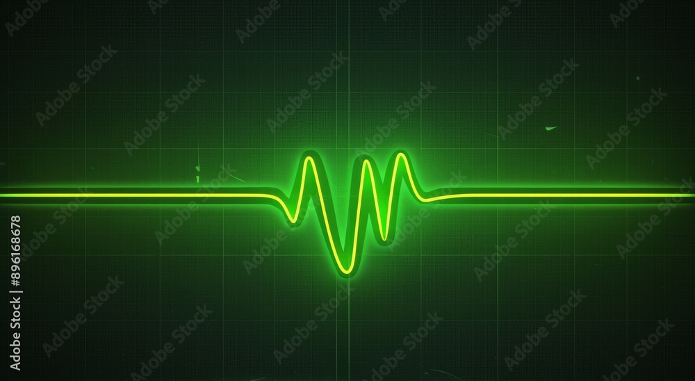 Green heartbeat line on black background symbolizing health and ...