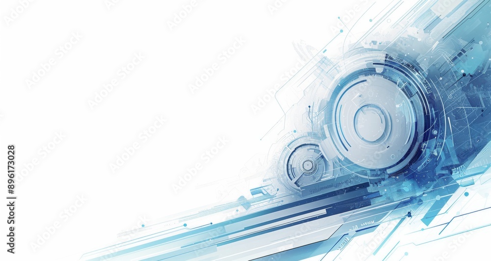 Clean and Professional Blue Technology Background with White Banner ...
