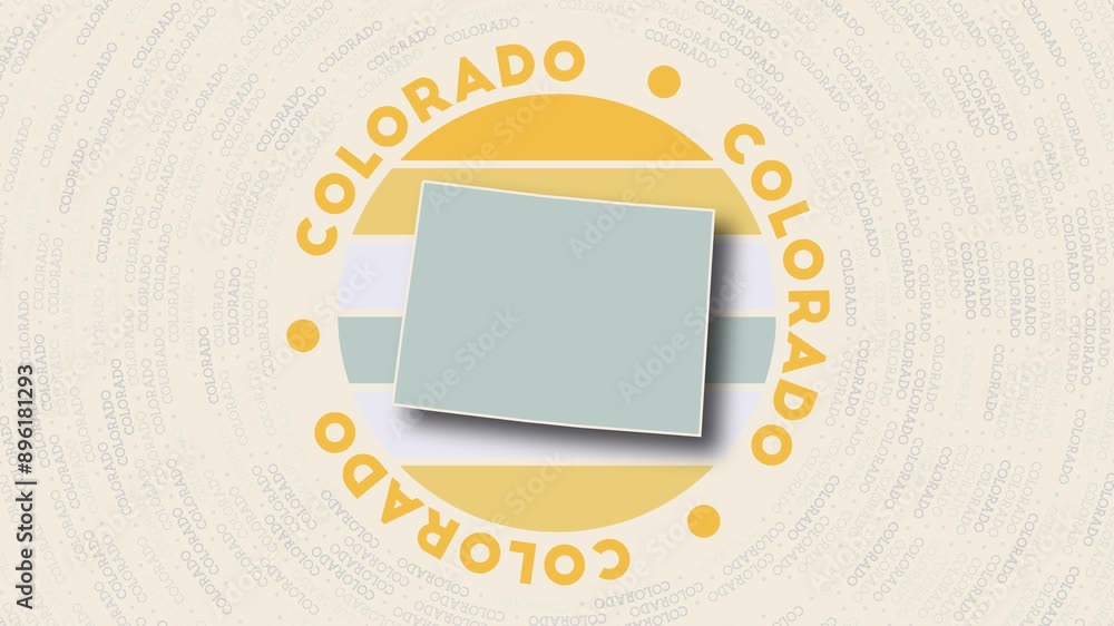 Colorado logo intro. Badge with the circular name and map of us state ...