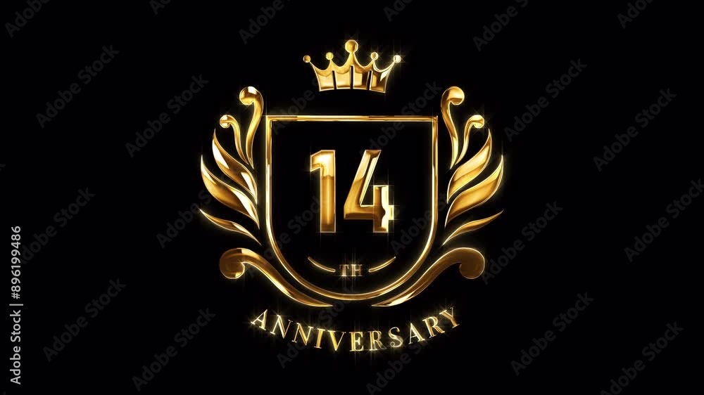 14th Anniversary Celebration. Happy 14 Years Anniversary Animation in ...