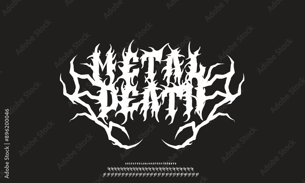 Death Metal, Black Metal, Heavy metal font. typography, scary, horror ...