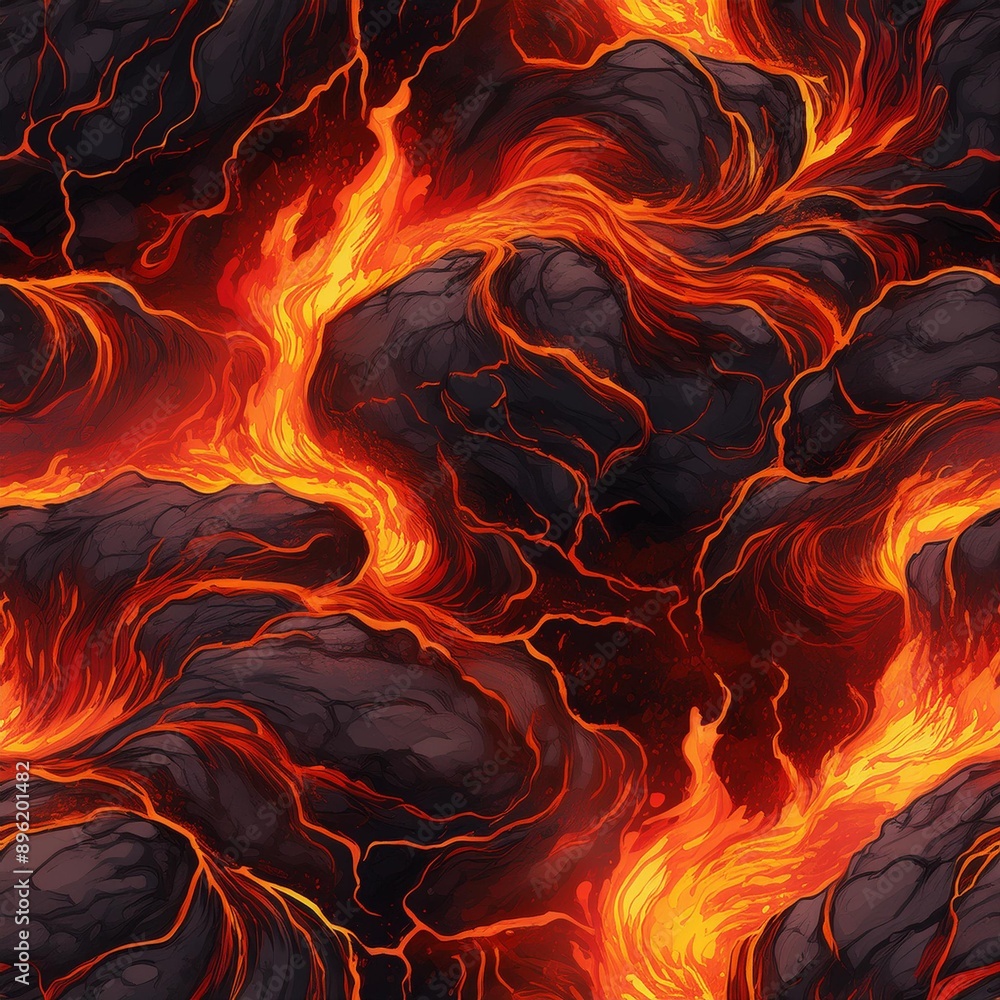 Lava texture fire background rock volcano magma molten hell hot flow ...
