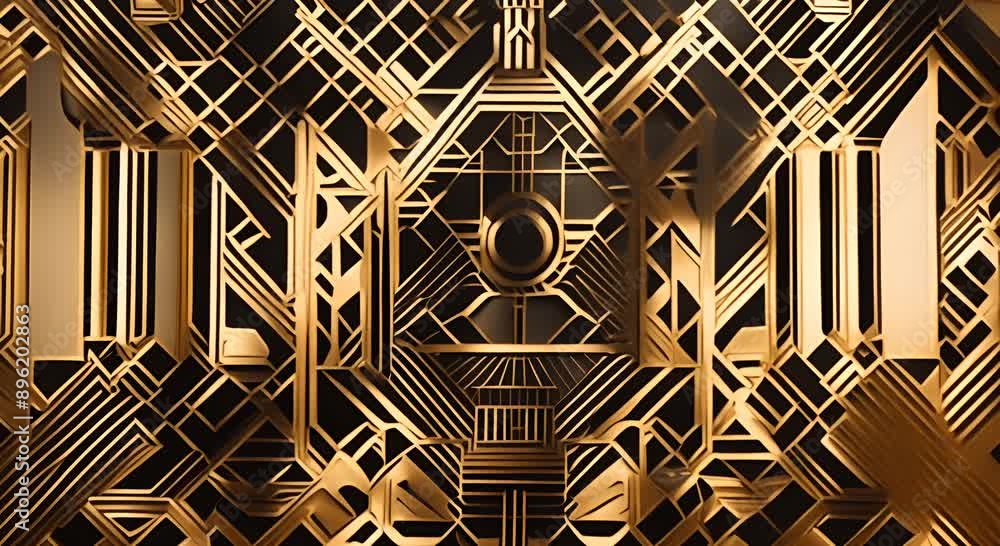 Abstract art deco Great Gatsby 1920s geometric architecture background ...
