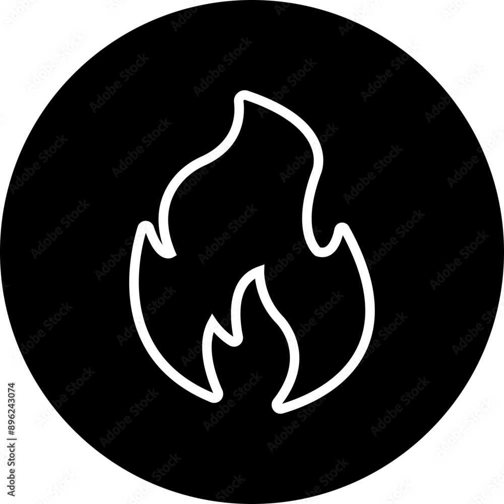 Fire icon in flat and line style. fire warning sign isolated on ...