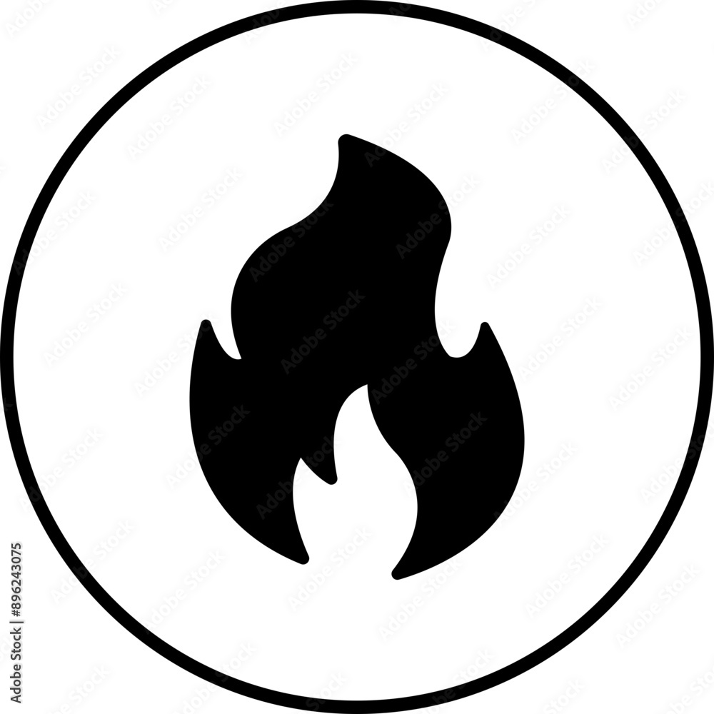 Fire icon in flat and line style. fire warning sign isolated on ...