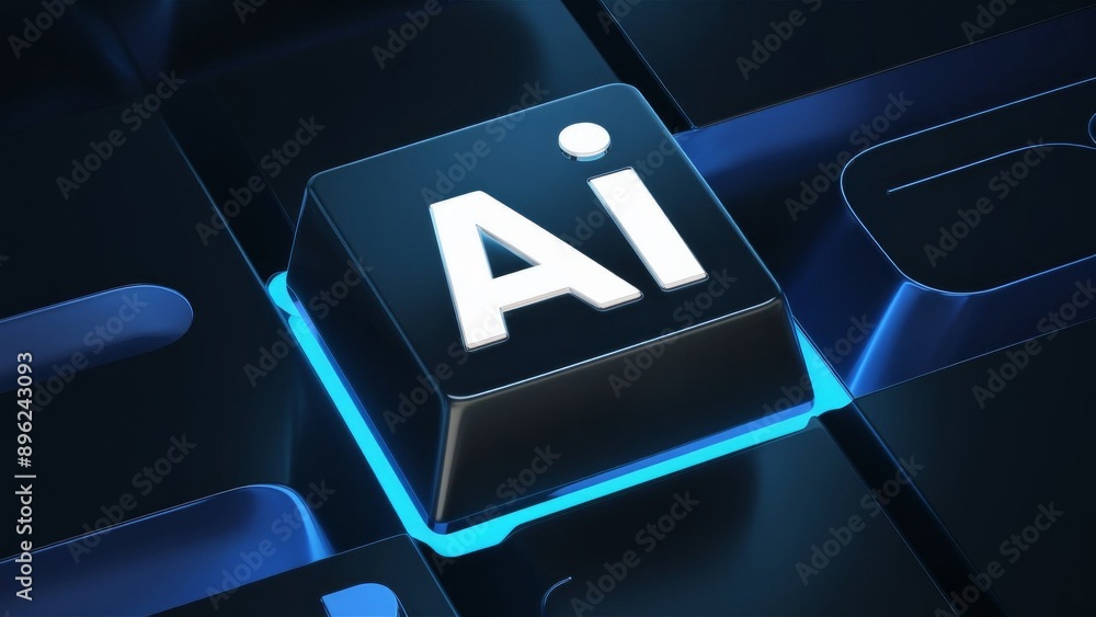 AI I Artificial Intelligence concept: Close up computer key with AI word and symbol ...