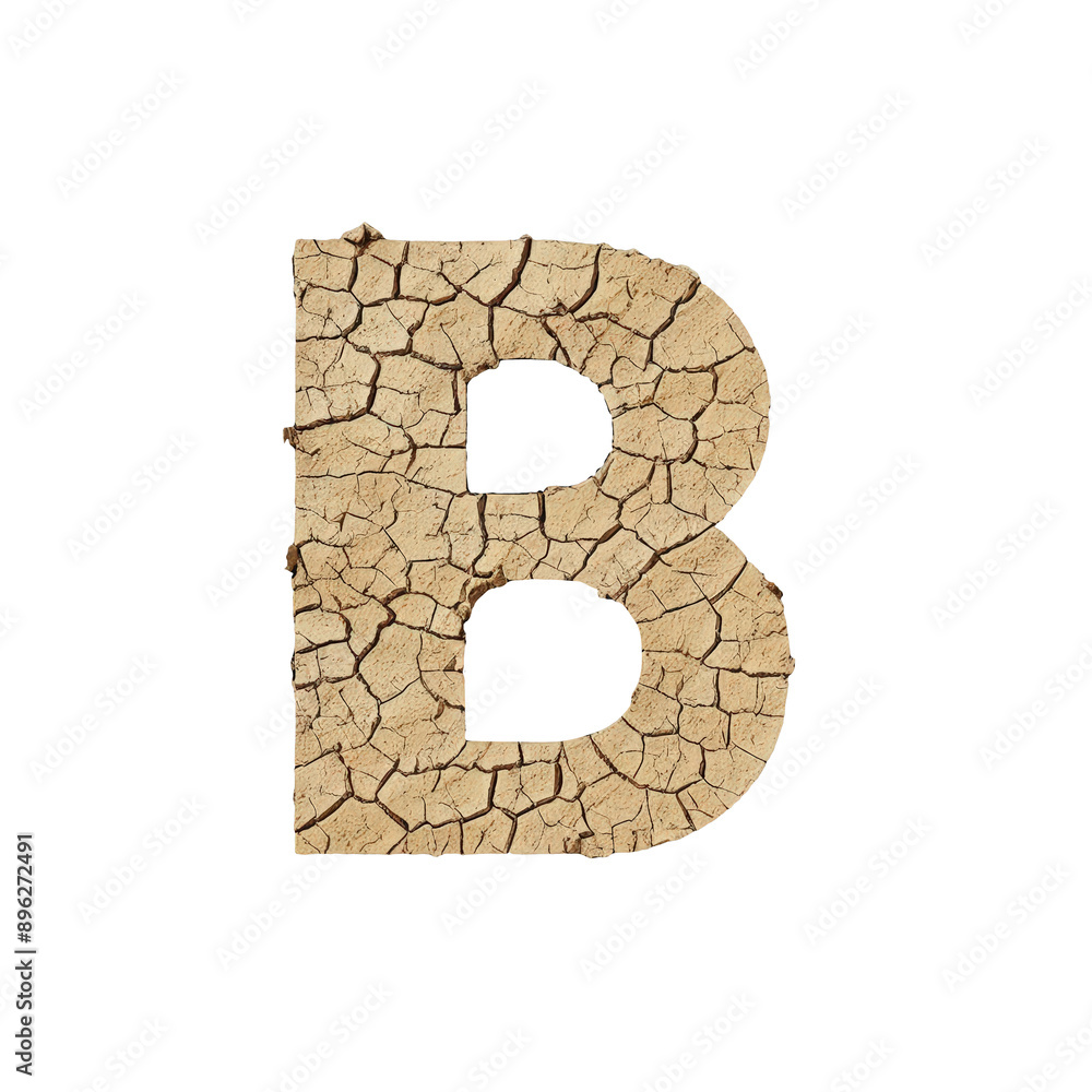 Letter B. Nature Inspired Cracked Earth dried out soil Artstyle ...