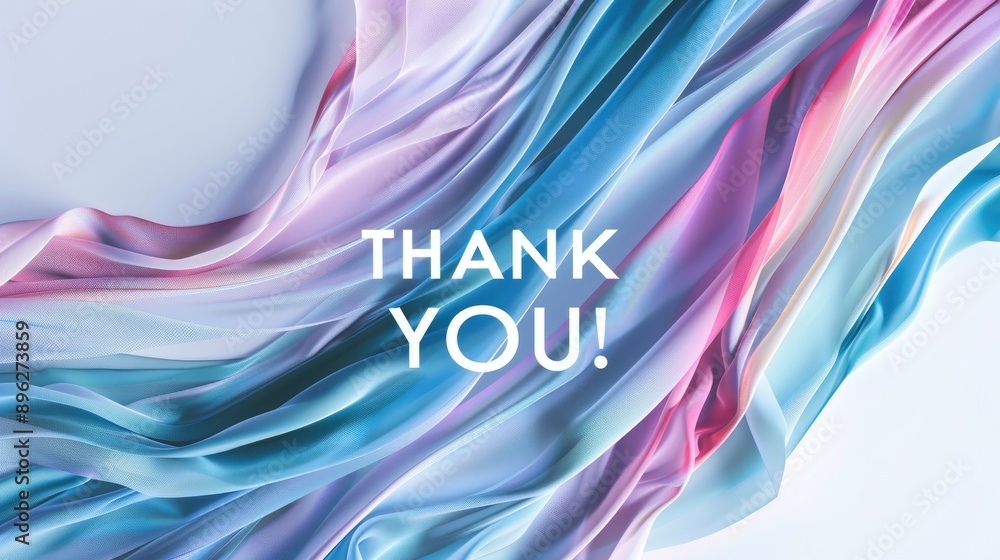 Luxury colorful rainbow THANK YOU poster text on white background ...