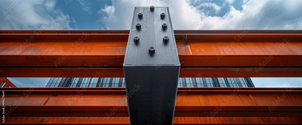 H-Beam Column Steel Structure, Representing Strength And Foundation ...