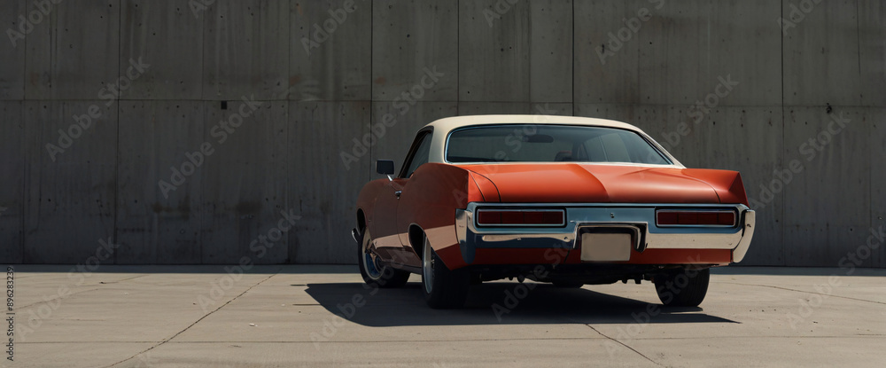 classic car facing the camera, minimalist, deadpan, banal, cool ...