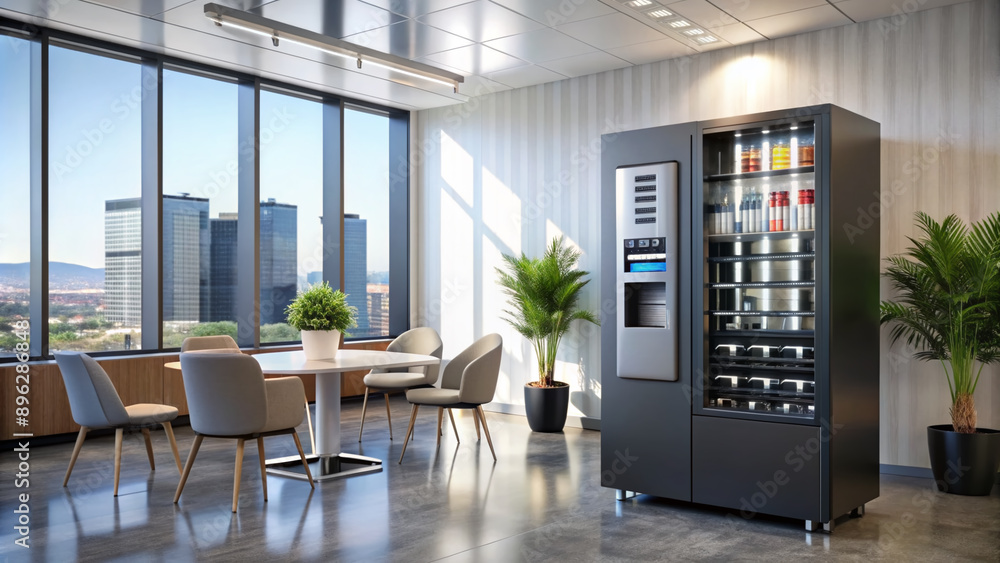 Modern vending machine with sleek design and contactless payment ...