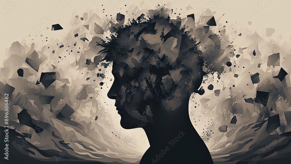 Abstract expression of the human mind, chaotic and orderly patterns ...
