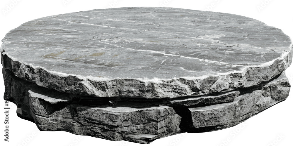Round flat stone or rock podium for product display presentation ...