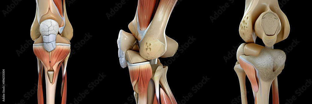 Fotka „Anatomy of the Human Knee Joint: Detailed Illustration of Bones ...