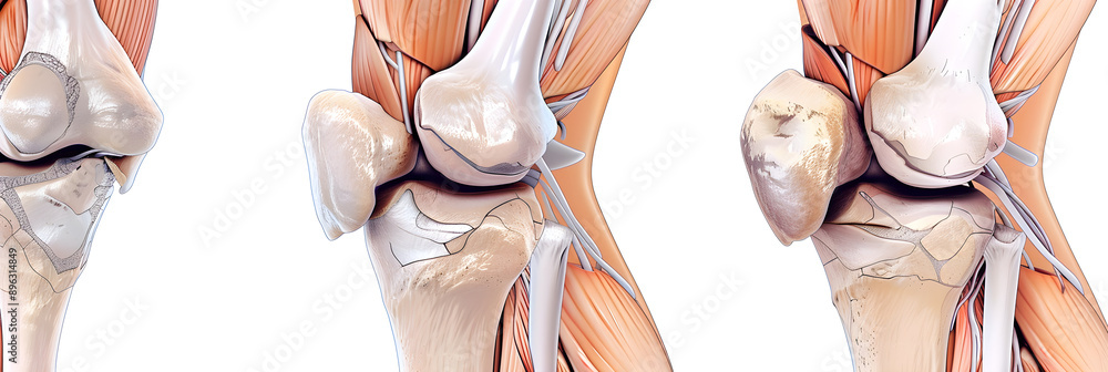 Anatomy of the Human Knee Joint: Detailed Illustration of Bones ...