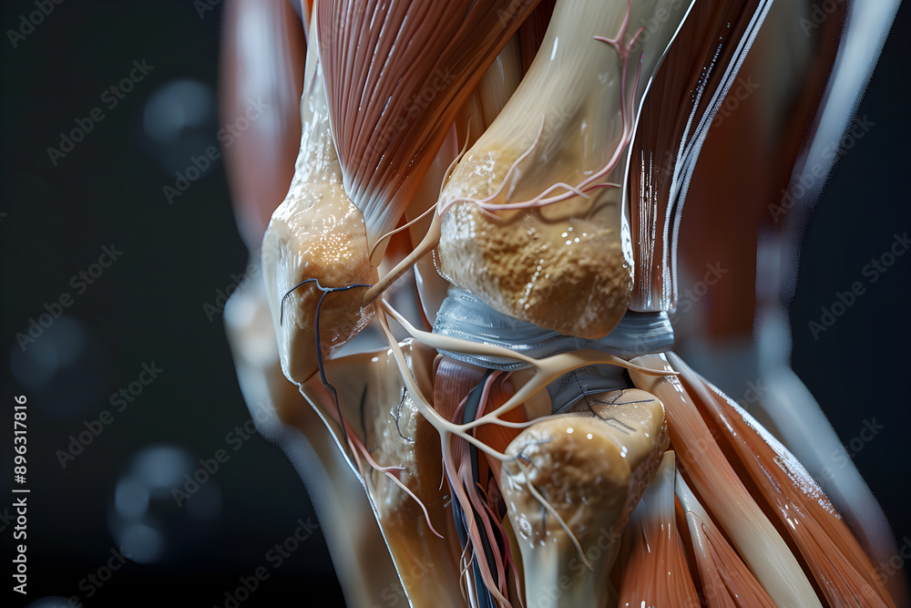 Anatomy of the Human Knee Joint: Detailed Illustration of Bones ...