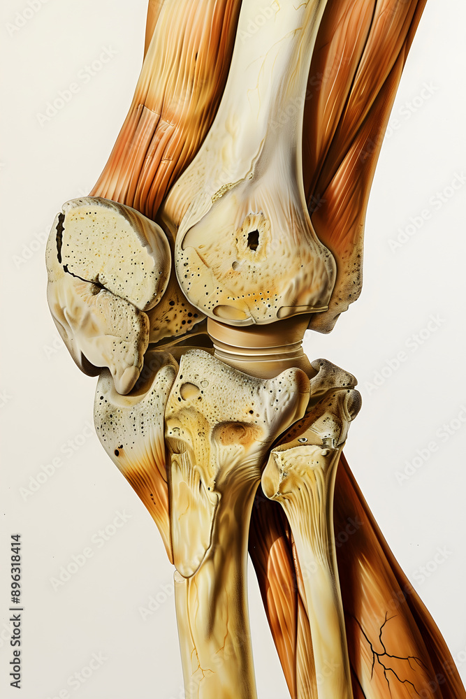 Foto de Anatomy of the Human Knee Joint: Detailed Illustration of Bones ...