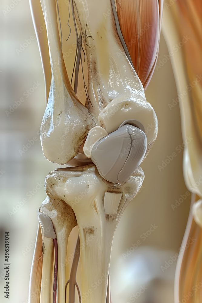 Anatomy of the Human Knee Joint: Detailed Illustration of Bones ...