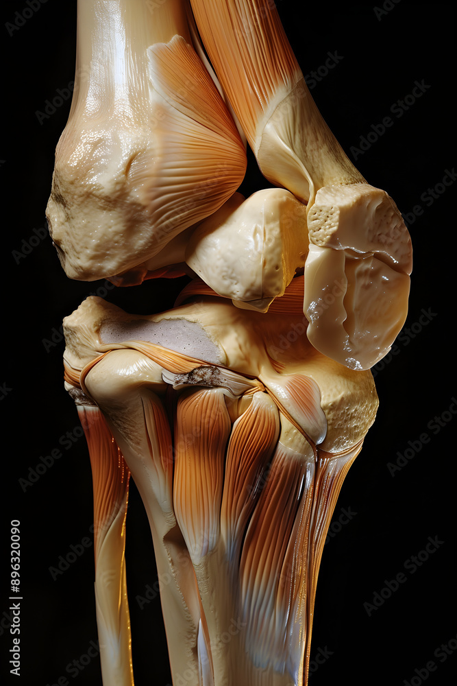 Anatomy of the Human Knee Joint: Detailed Illustration of Bones ...