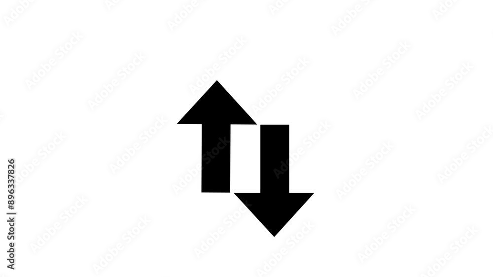 Swipe Up Down Animation 4k Silhouette Up Down Arrows Animation On The Black Background Up Down