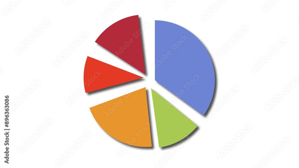 Pie chart animation. Infographic diagram animated element. Spinning ...