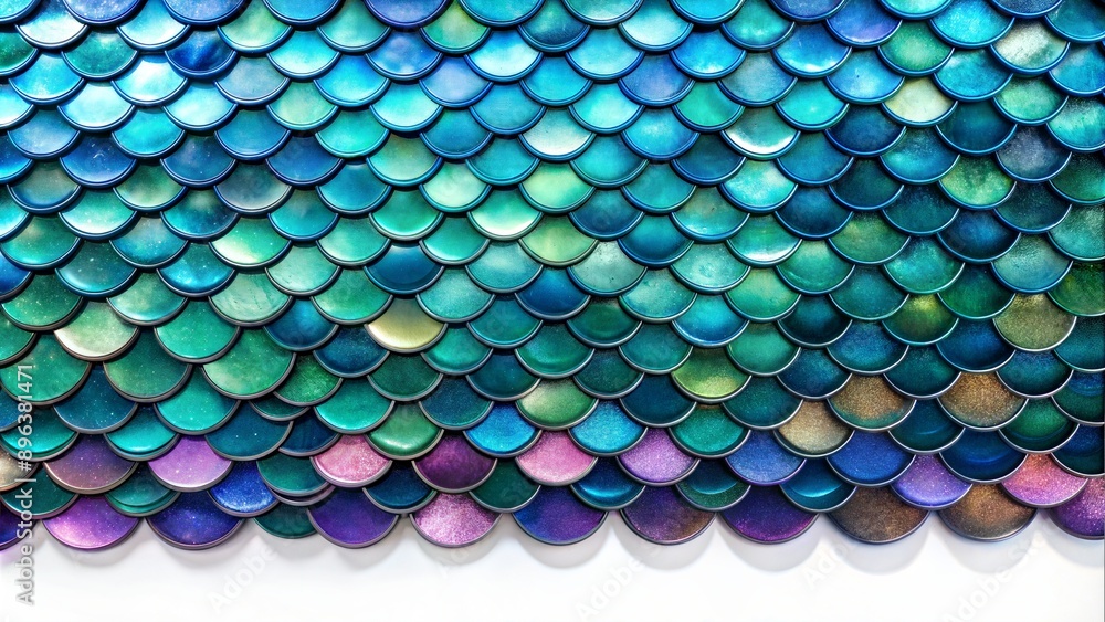 Shimmering Mermaid Scales in Vibrant Blue and Green Hues, Creating a ...