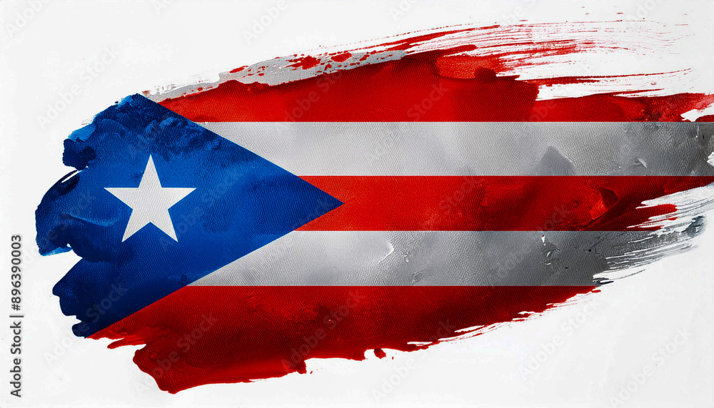 Paint stain in the colours of the Puerto Rican flag Stock Photo | Adobe ...