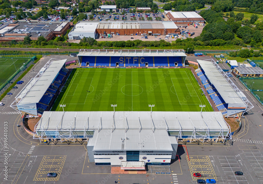 Aerial Image of Shrewsbury Town Football Club taken at The New Meadow ...