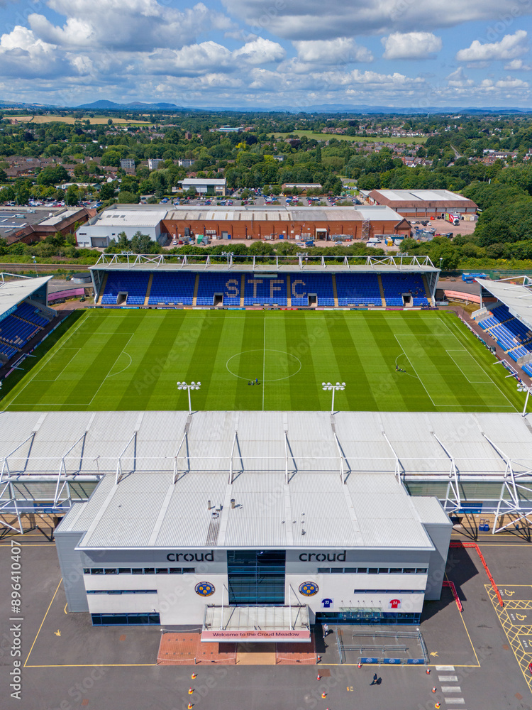 Aerial Image of Shrewsbury Town Football Club taken at The New Meadow ...