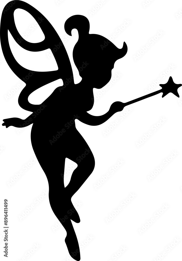 Fairy vector silhouette black and white,Fairy Silhouette, Fairy SVG ...