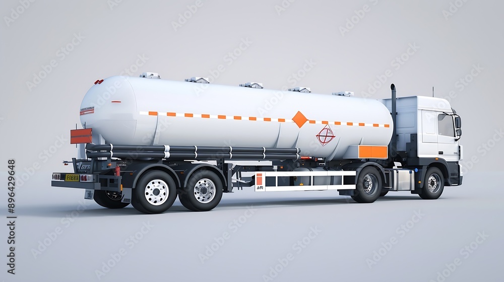 Dangerous goods transportation by semi truck with propane tank The tank ...