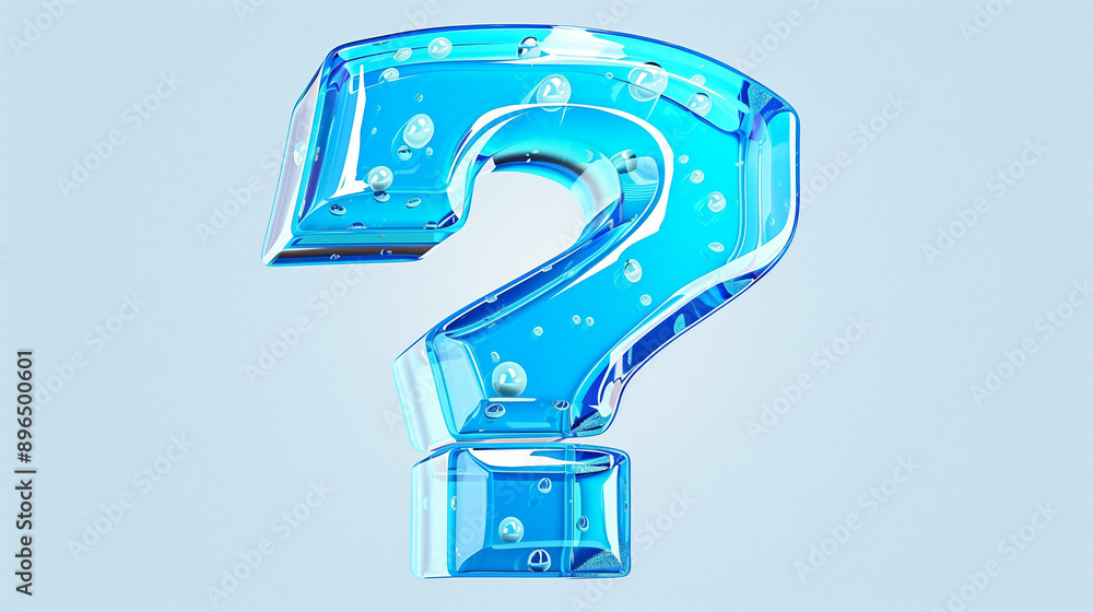Question Mark in Graphic Design with Bubbles. Vibrant Blue Question ...