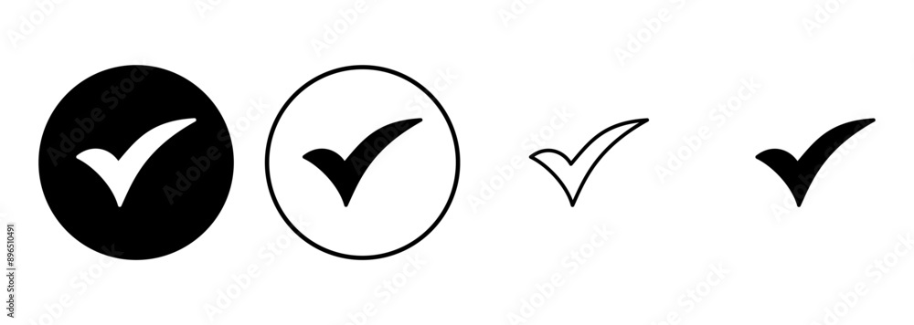 Check mark icon set. Check mark icon. Tick mark symbol vector Stock ...