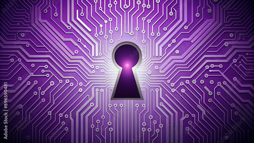 Simple, gradient purple background with subtle circuit board pattern ...