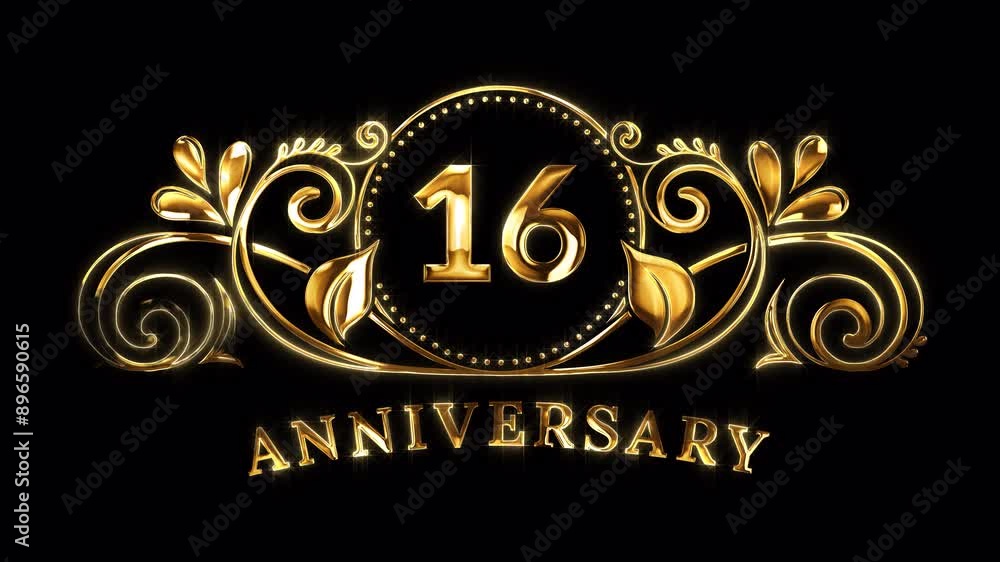 16th Anniversary Celebration. Happy 16 Years Anniversary Animation in ...