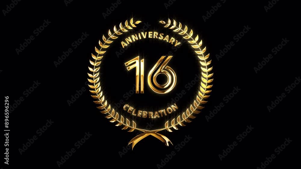 16th Anniversary Celebration. Happy 16 Years Anniversary Animation in ...
