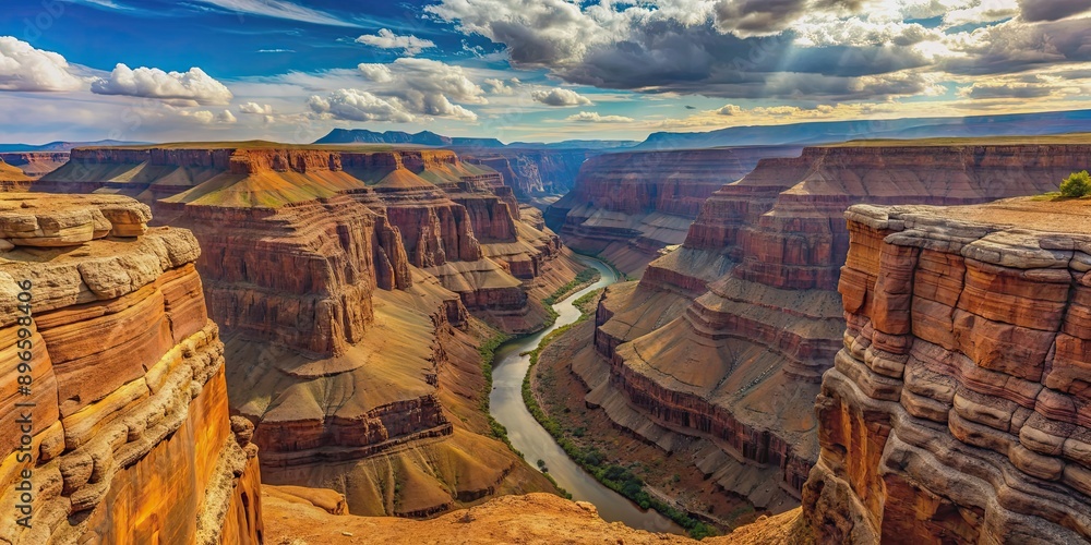 Layers of earth visible in a gorge, geology, sedimentary, formations ...