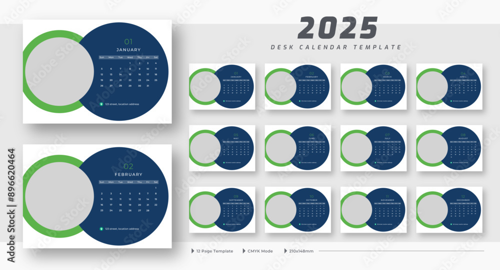 Desk calendar 2025 planner template, corporate desk calendar schedule ...