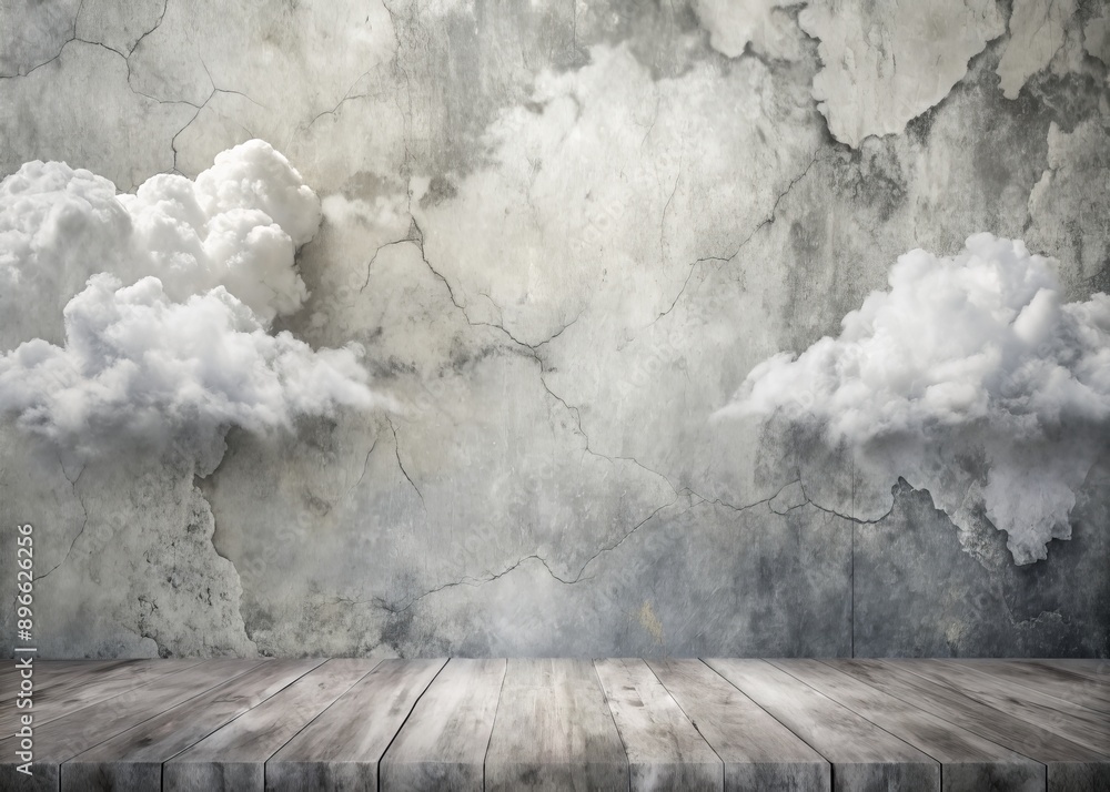Abstract background with white paper texture and gray watercolor ...