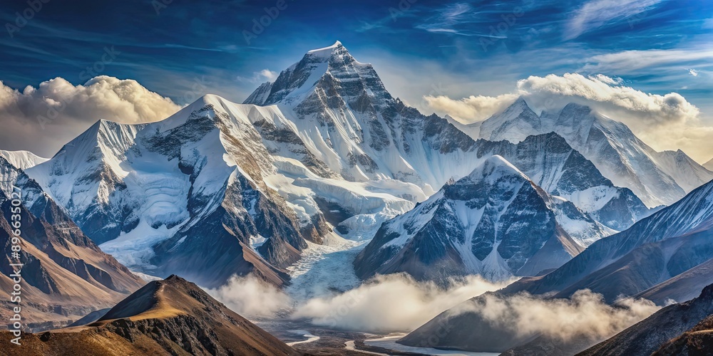 Majestic view of Mount Everest in Nepal, Mount Everest, Himalayas ...