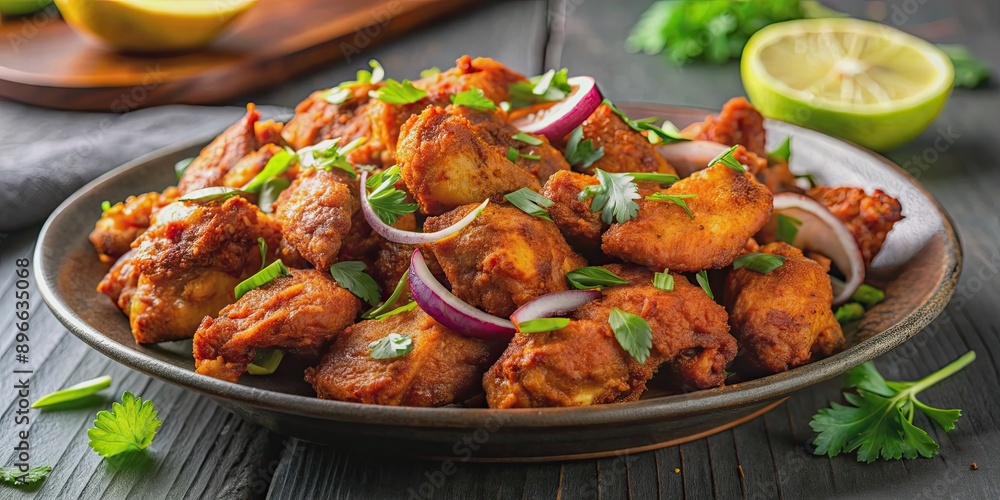 Crispy and spicy Indian chicken starter, Chicken 65, spicy, hot, Indian ...