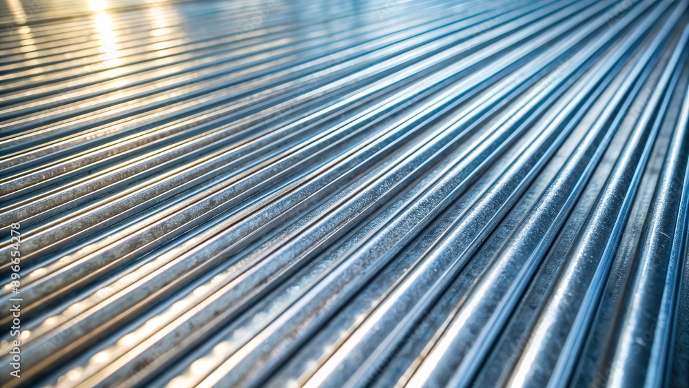 Galvanized metal sheet texture with shallow depth of field, background ...