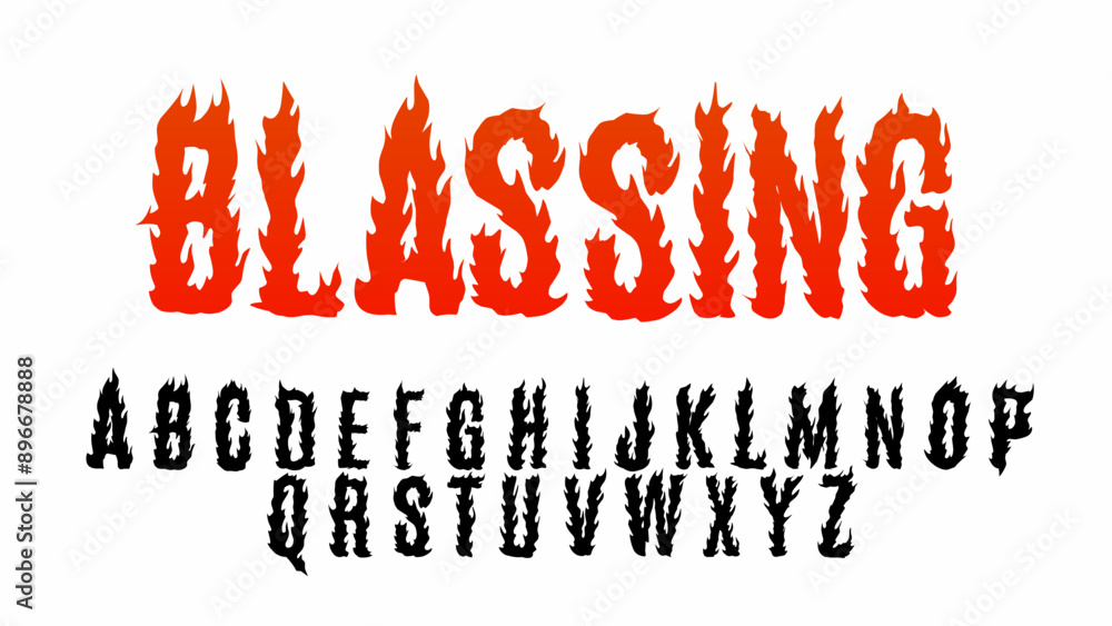 Display Fire font typeface, handwritten alphabet letters, font ...