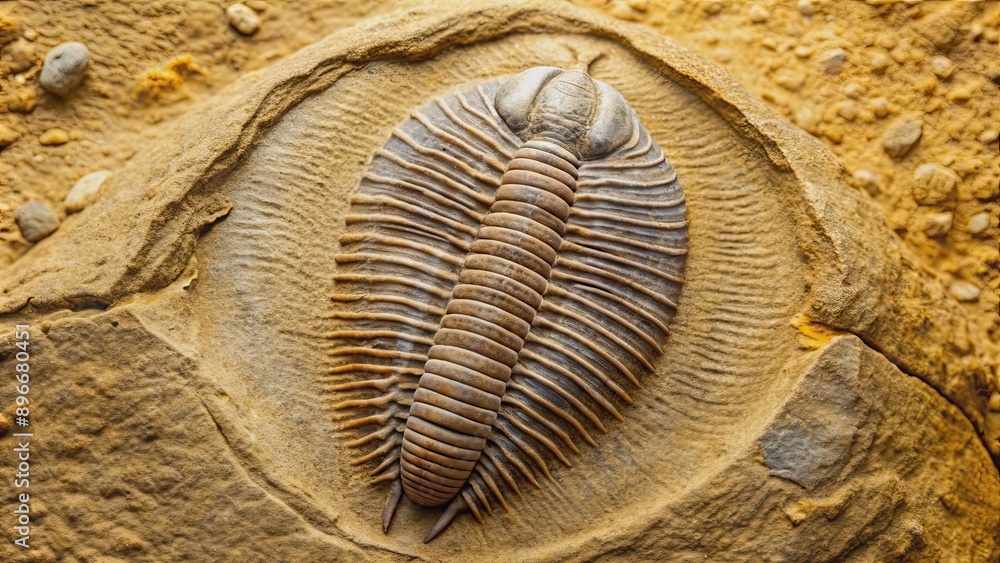Fossil trilobite imprint on sediment , prehistoric, marine, ancient ...